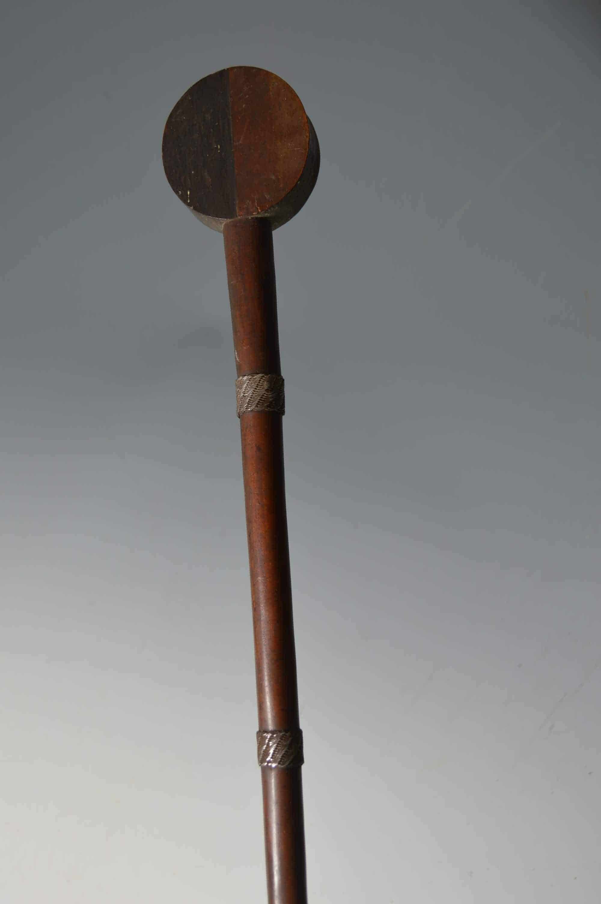 African tribal Rare old Zulu Knobkerrie staff-SOLD - tribalartantiques.com