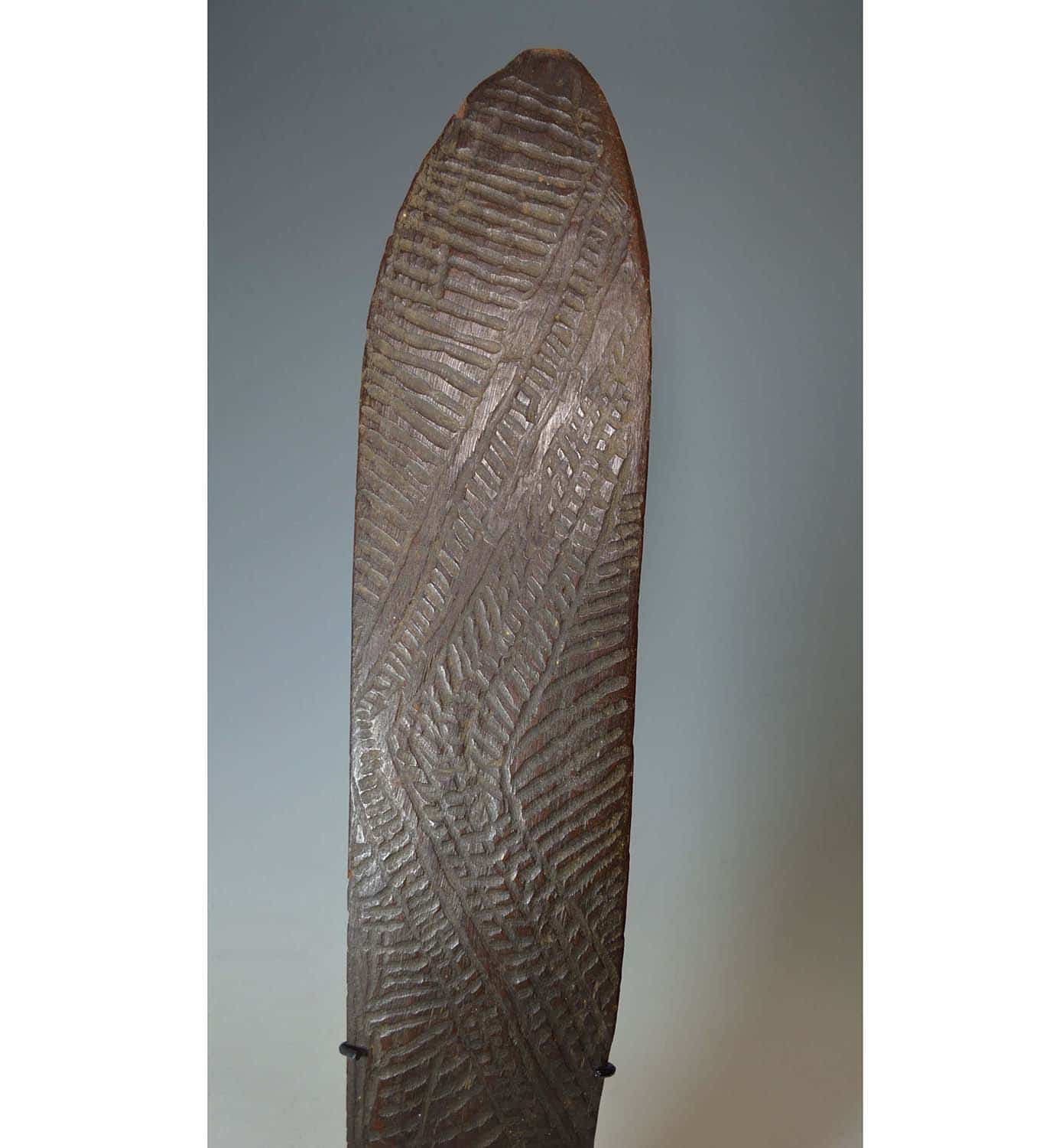 A Large Aboriginal Churinga or Djuringa with stone carved design-sold ...