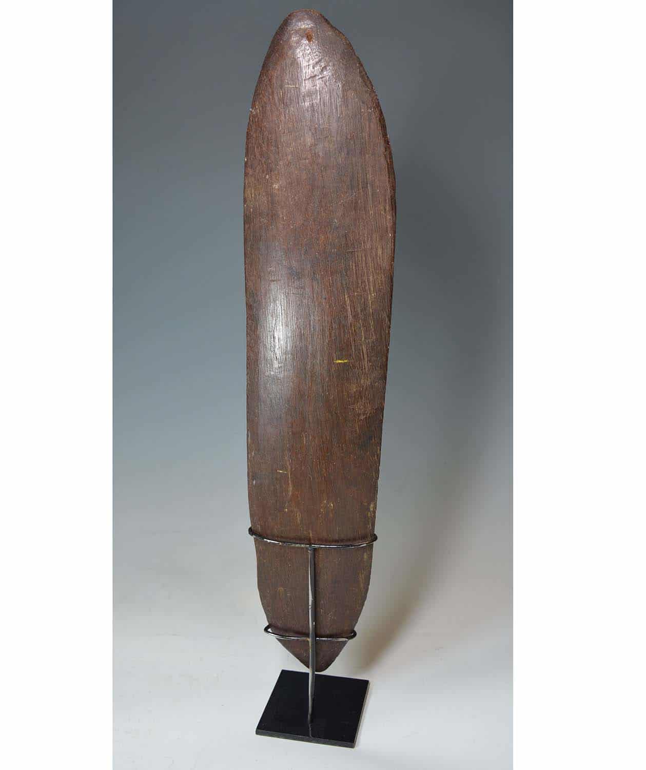 A Large Aboriginal Churinga or Djuringa with stone carved design-sold ...