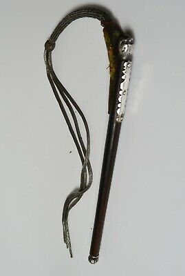 Rare Indian Mughal Central Asian Equestrian silver riding crop whip ...