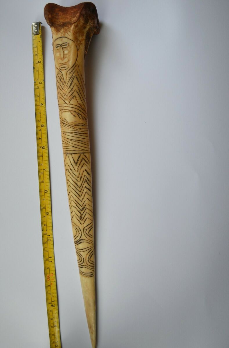 Tribal Cassowary bone Dagger Papua new guinea Oceanic Polynesian ...