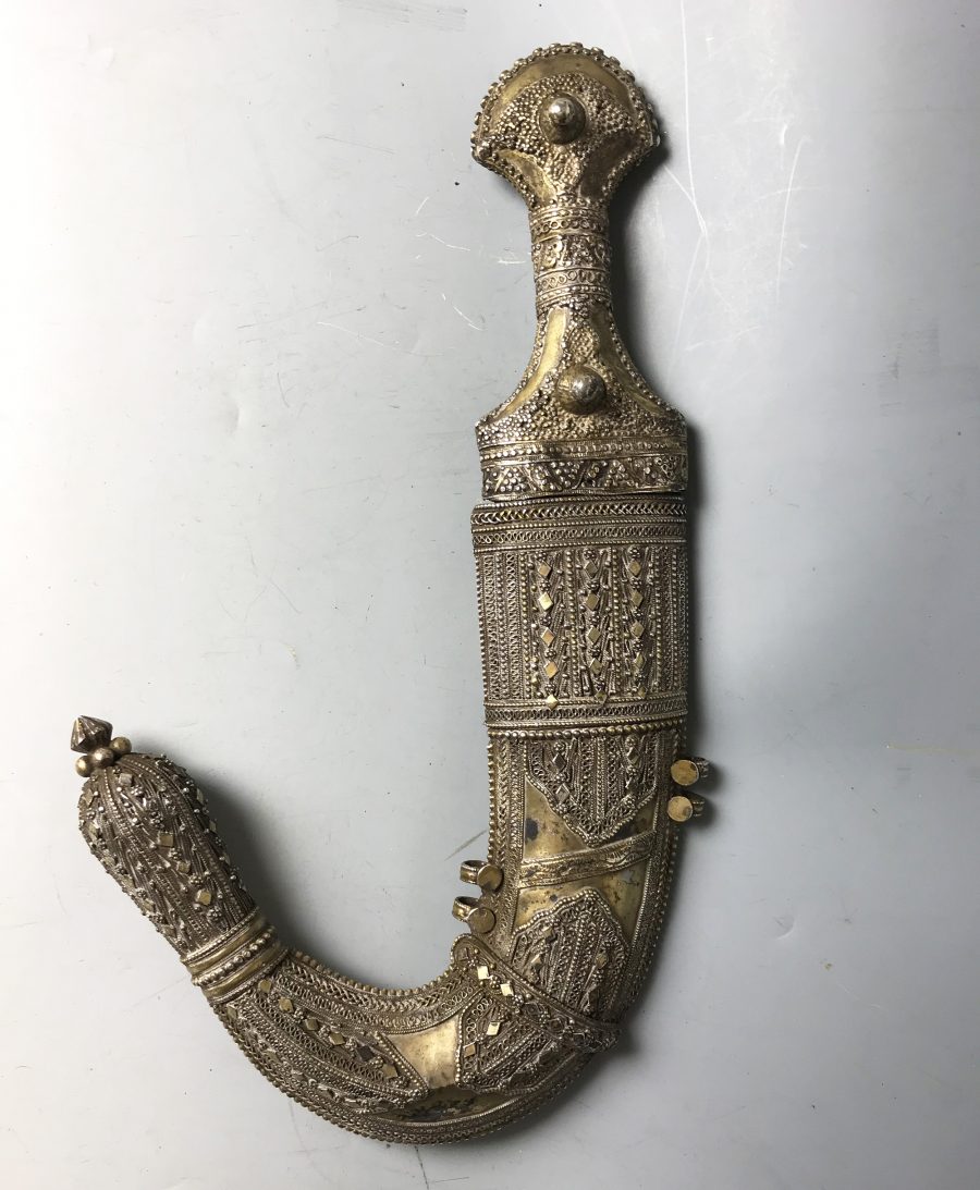 Fine Antique Yemeni Saudi Omani Khanjar Jambiya Dagger Silver Islamic ...