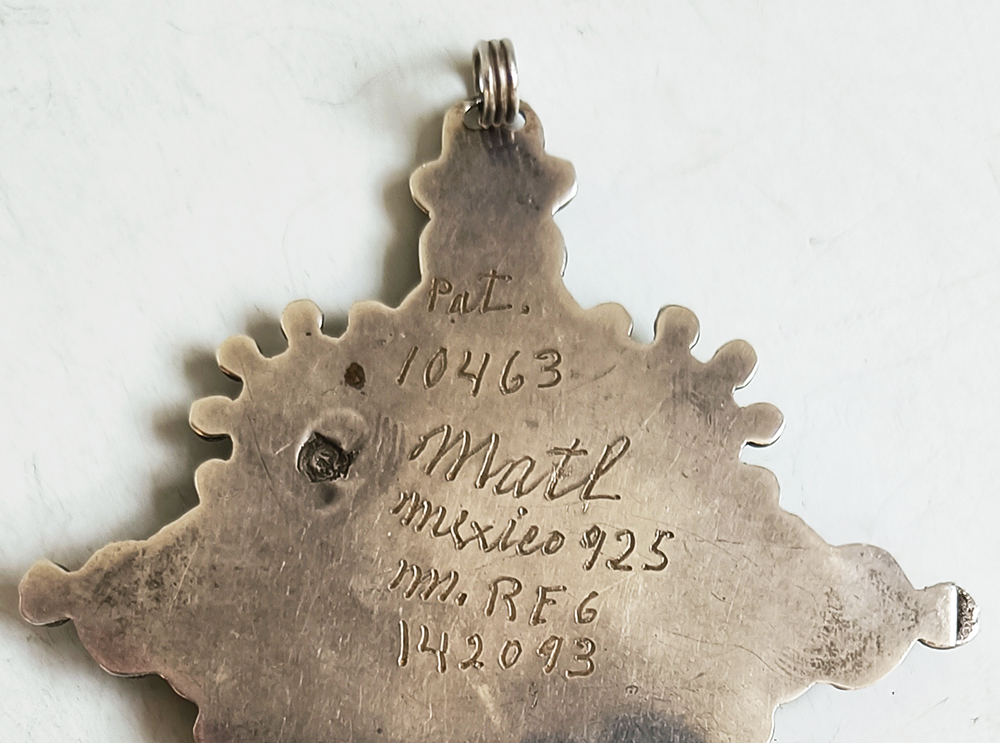 MATL Vintage Matilde Poulat silver gem cross Taxco Mexico ...